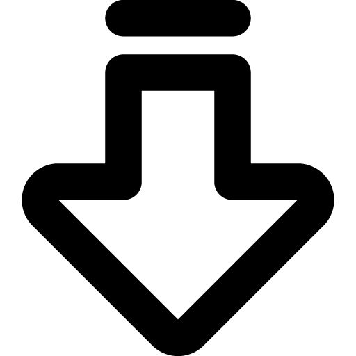 Arrow big down line icon svg png free download