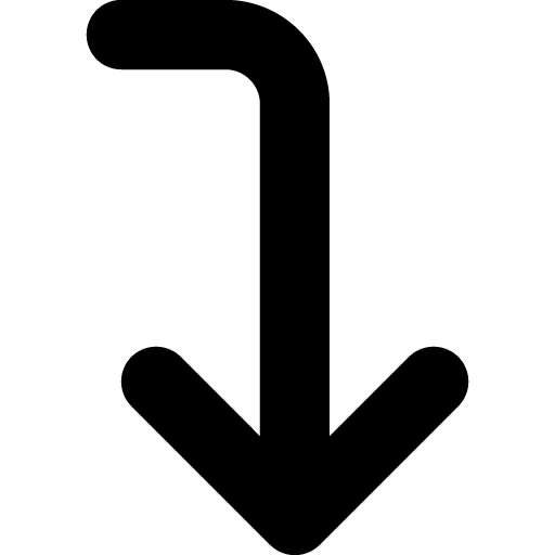 Arrow turn down icon svg png free download