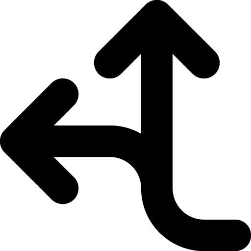 Arrows split up and left icon svg png free download