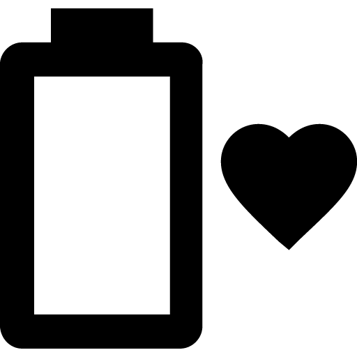 Battery heart outline icon svg png free download