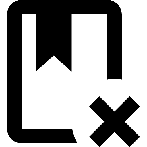 Book remove outline icon svg png free download