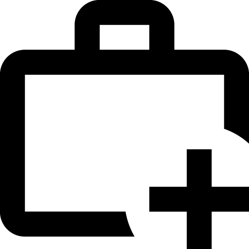 Briefcase plus outline icon svg png free download