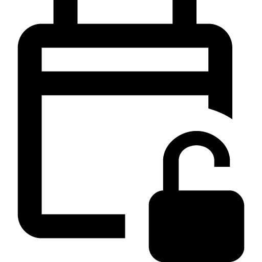 Calendar lock open outline icon svg png free download