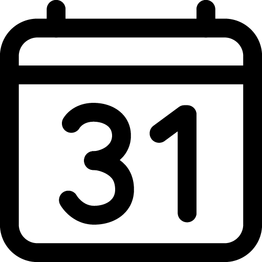 Calendar number outline icon svg png free download