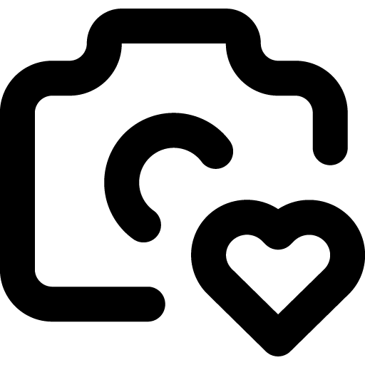 Camera heart icon svg png free download