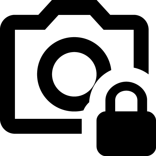 Camera lock outline icon svg png free download