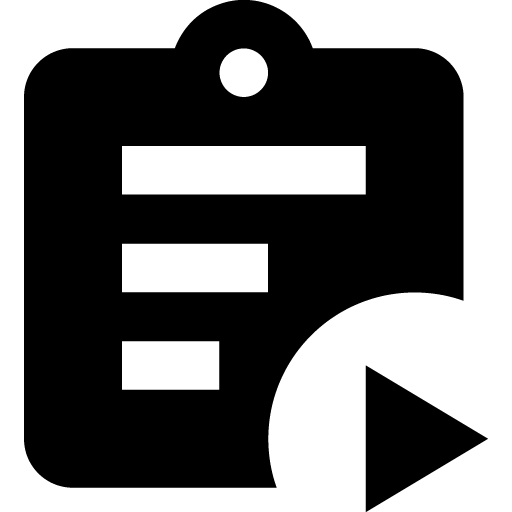 Clipboard text play icon svg png free download