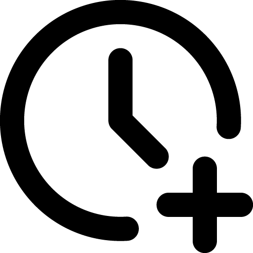 Clock plus icon svg png free download