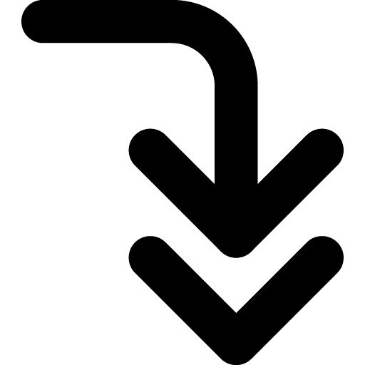 Corner right down double icon svg png free download