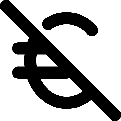 Currency euro off icon svg png free download