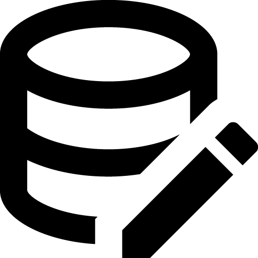 Database edit outline icon svg png free download