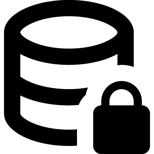 Database lock outline icon svg png free download