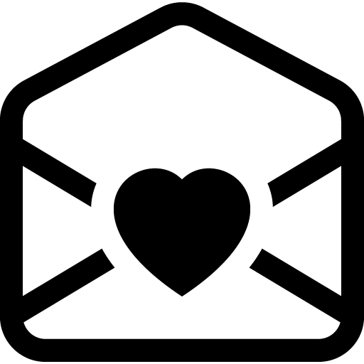 Envelope open heart icon svg png free download