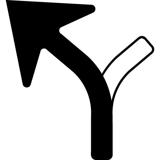 Fork slight left icon svg png free download