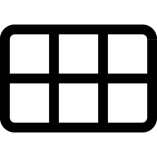 Grid 3x2 Icon Vector 