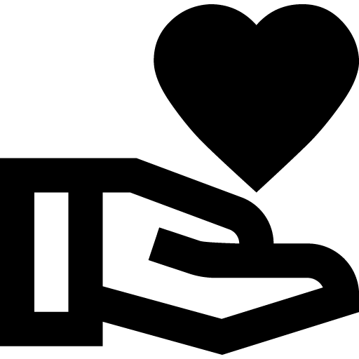 Hand heart outline icon svg png free download