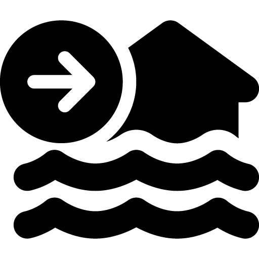 House flood water circle arrow right icon svg png free download