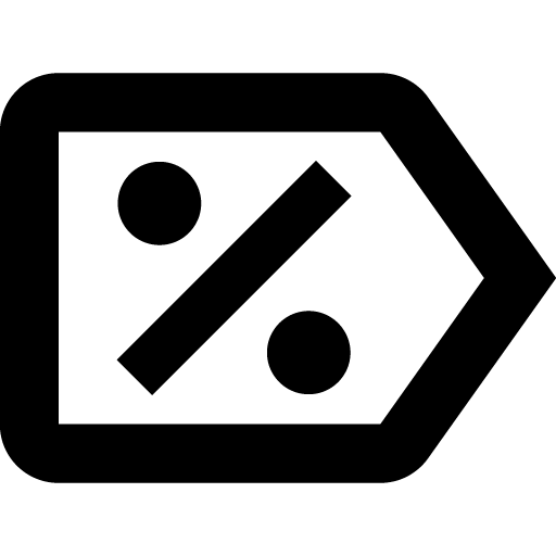 Label percent outline icon svg png free download