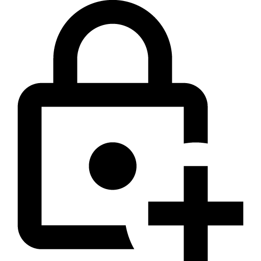 Lock plus outline icon svg png free download