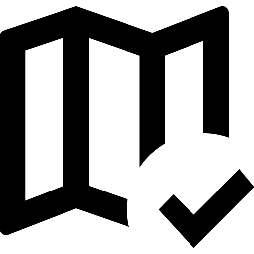 Map check outline icon svg png free download