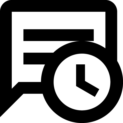 Message text clock outline icon svg png free download