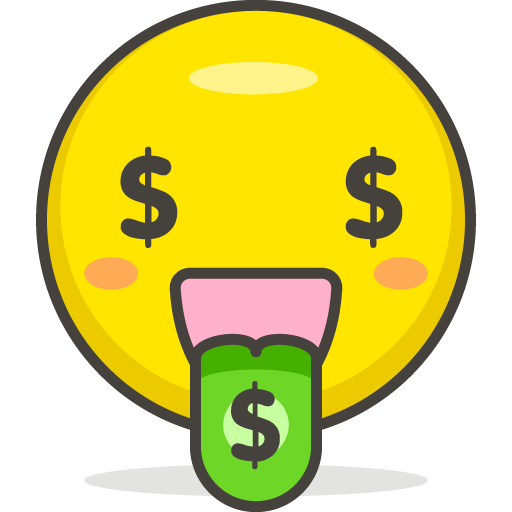 Money mouth face icon svg png free download
