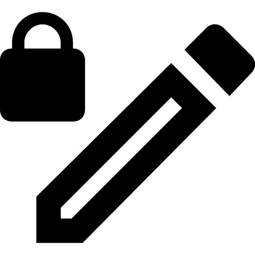Pencil lock outline icon svg png free download