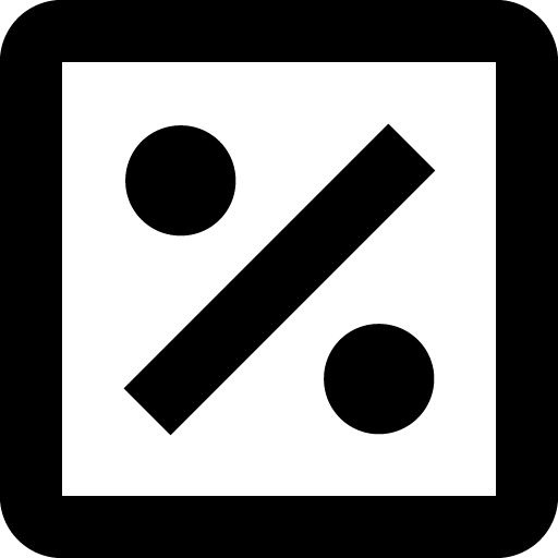 Percent box outline icon svg png free download