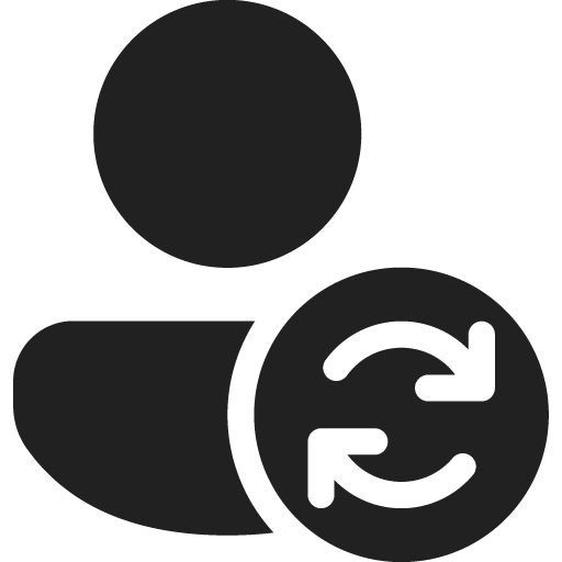 Person sync icon svg png free download