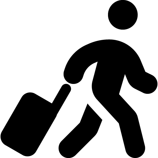 Person walking luggage icon svg png free download