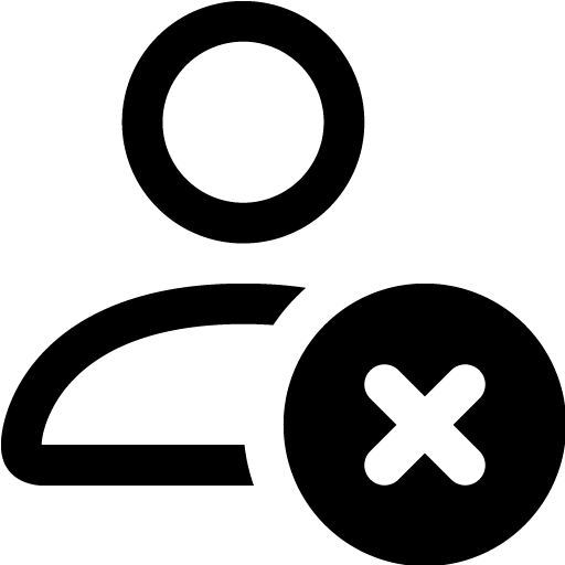 Person x icon svg png free download