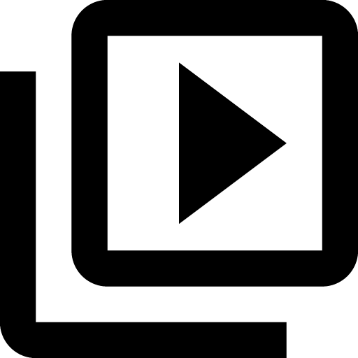 Play box multiple outline icon svg png free download