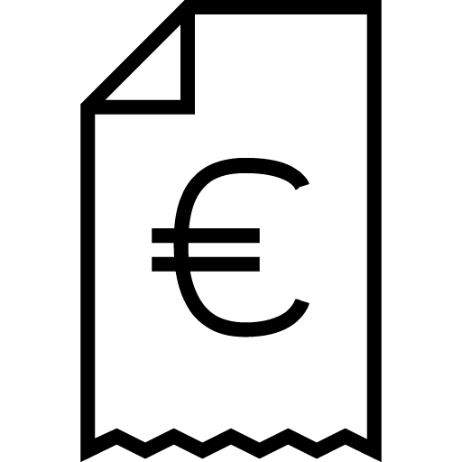 Receipt euro icon svg png free download