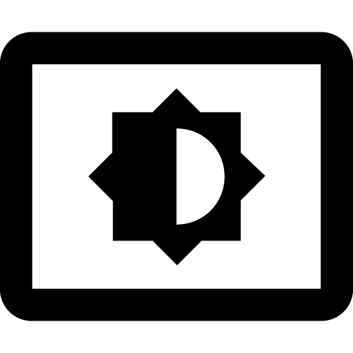 settings brightness icon vector