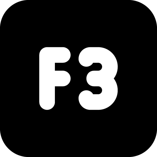 Square f3 filled icon svg png free download