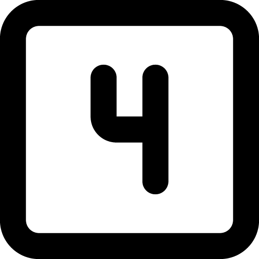 Square number 4 icon svg png free download