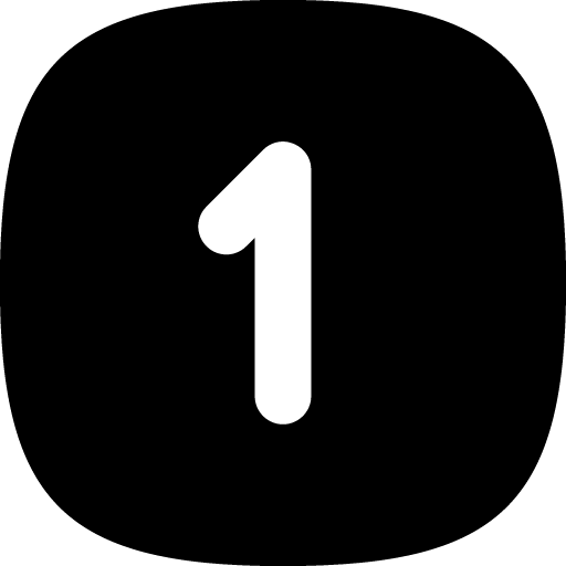 Square rounded number 1 filled icon svg png free download