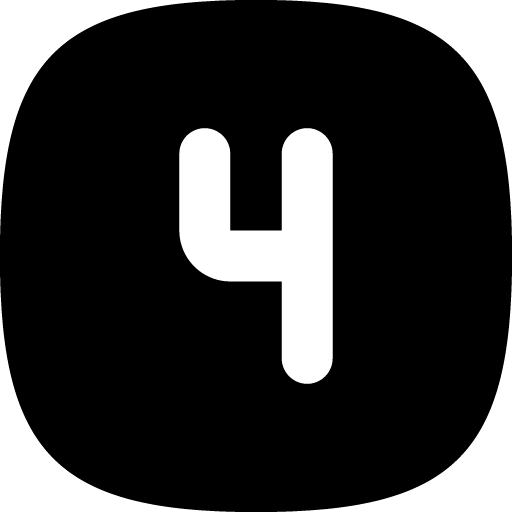 Square rounded number 4 filled icon svg png free download