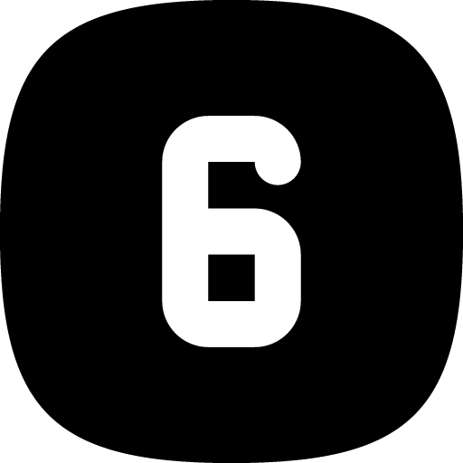 Square rounded number 6 filled icon svg png free download