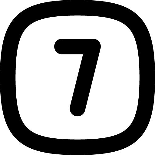 Square rounded number 7 icon svg png free download