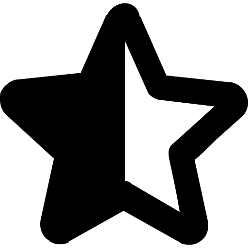 Star half outline icon svg png free download - 2