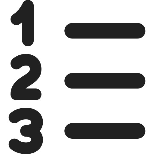 Text number list ltr icon svg png free download