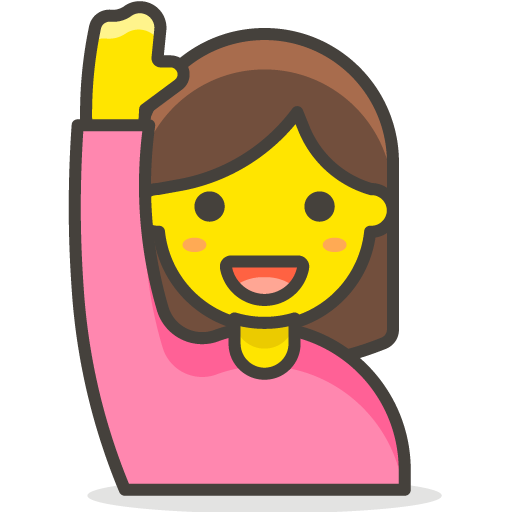 Woman raising hand icon svg png free download